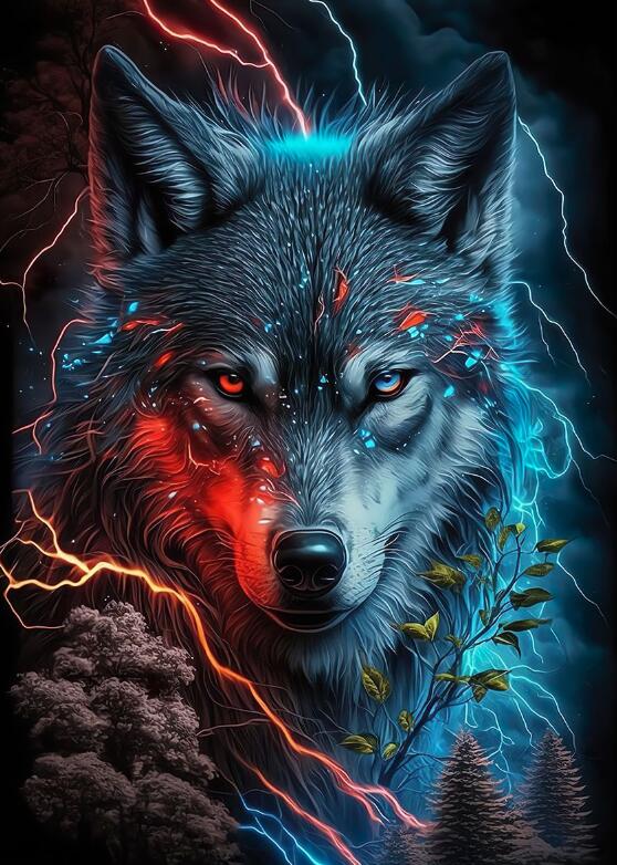 5D Diamond Painting Bliksem Wolf – diamond paint hobby