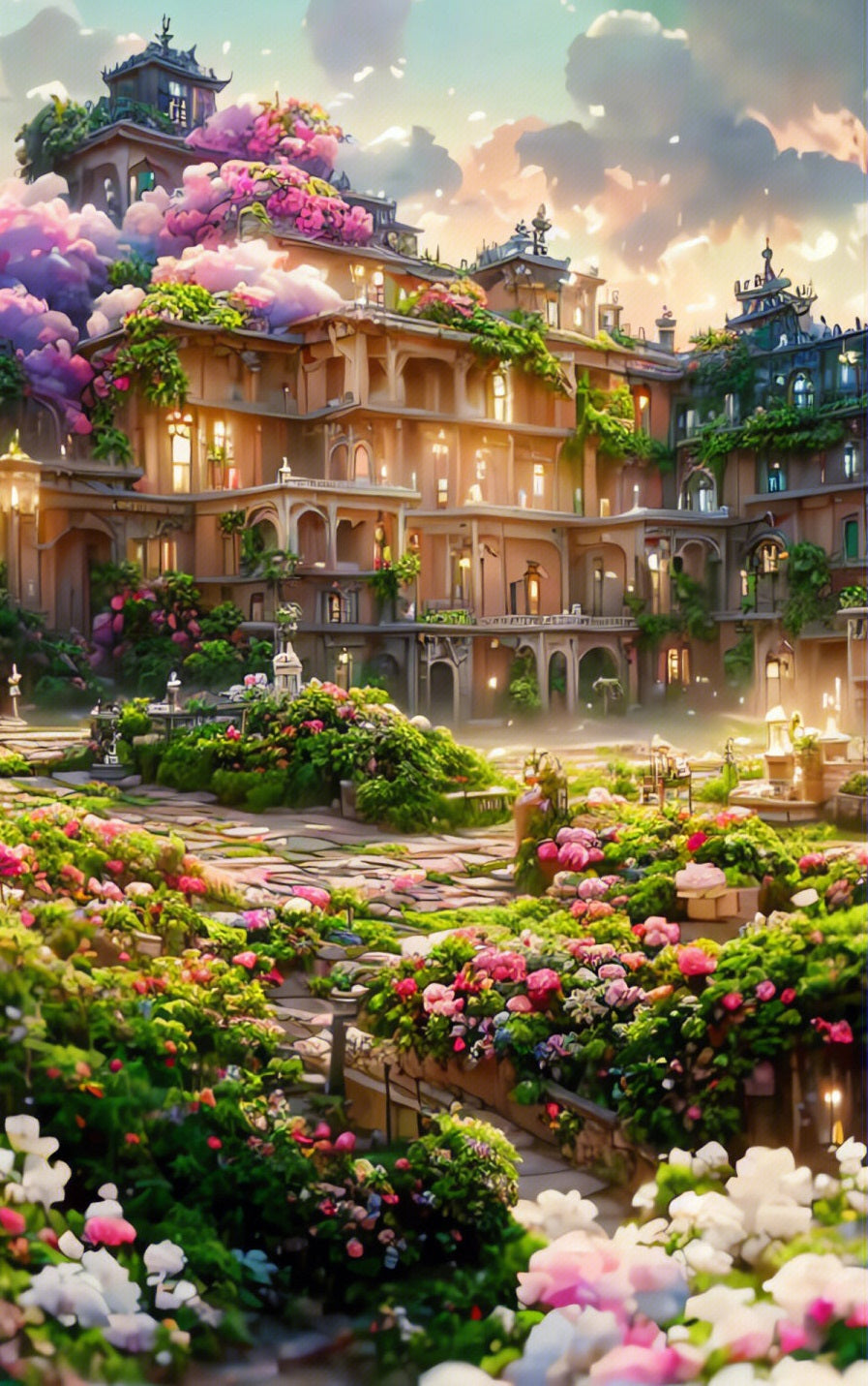 5D Diamond Painting Fantasie Tuin Paleis – diamond paint hobby